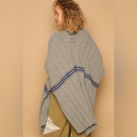 POL | Sweaters | 24 Pol Last Soft Patchwork Chenille Oversize Green ...